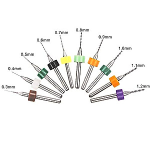 WayinTop 50pcs PCB Drill Bits Set Spiral Flute Carbide 0.3mm-1.2mm for Print Circuit Board Stone Dremel Jewelry CNC Engraving (5PCS Each)