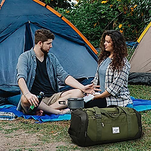 Laripwit Travel Duffle Bag for men 40L Medium Sports Gym Bag with Wet Pocket & Shoes Compartment Weekender Overnight Backpack for Traveling Duffel Bag Backpack for Women, Green