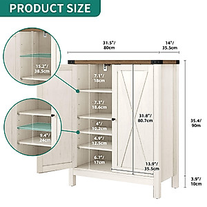 YITAHOME Shoe Cabinet with Doors, Farmhouse 5-Tier Shoe Storage Cabinet for Entryway, Large Capacity Wooden Shoes Rack Organizer for Entryway/Hallway/Closet, Beige