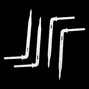 CoscosX 10 Sets White Drip Emitters with 3-Way Connector Curved Arrow Dripper Potted Plants Bend Sprinklers Garden Automatic Irrigation System for 4/7mm Hose Patio Watering Cooling Irrigation Kit