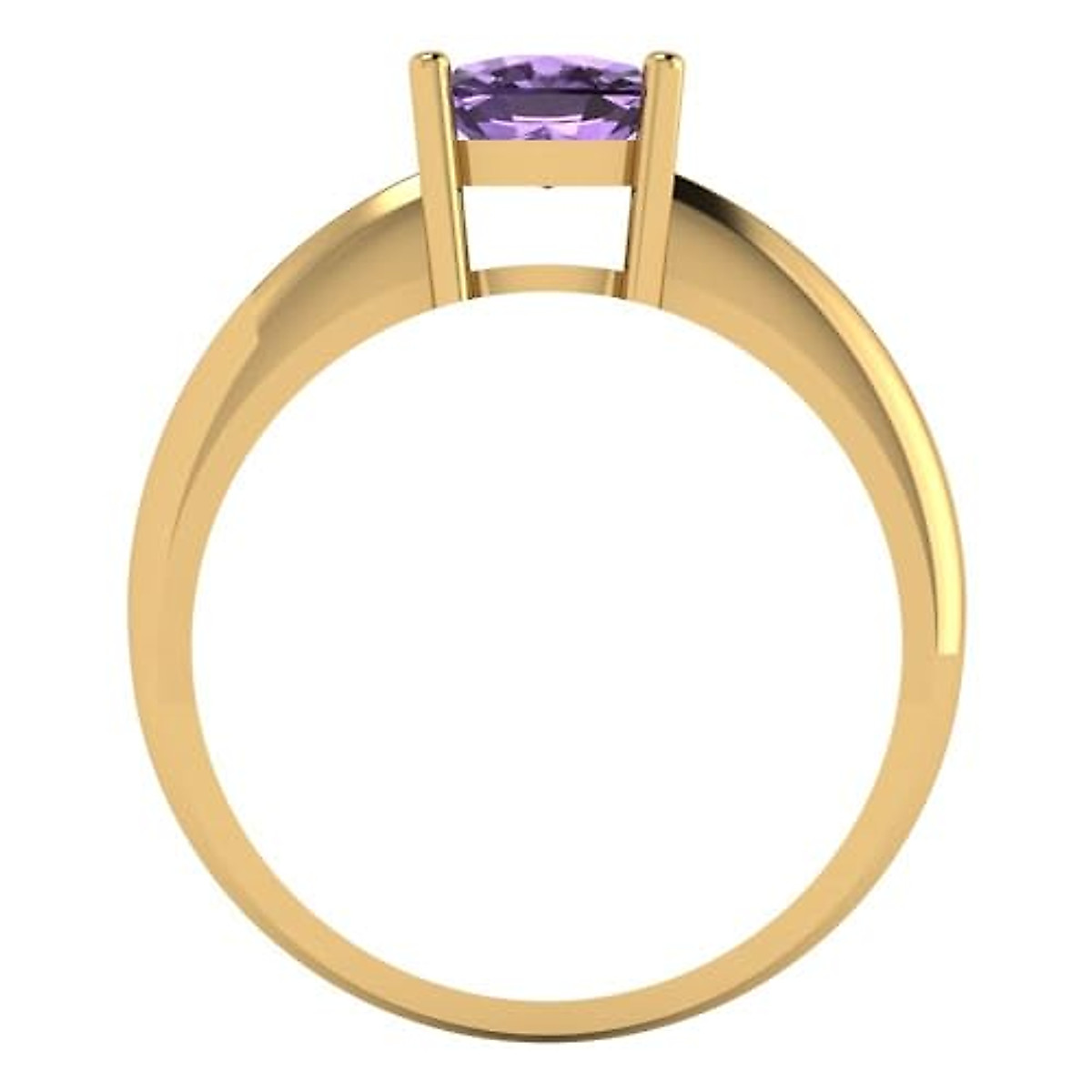 Clara Pucci 1.50 ct Cushion Cut Solitaire Simulated Alexandrite Engagement Bridal Promise Anniversary Ring 18K Yellow Gold Size 3.75