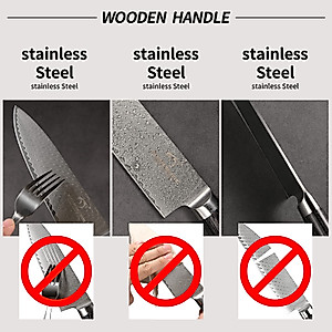 NANFANG BROTHERS Damascus Knife Set 4 PCS, Japanese Knife Set, Chefs Knife Sets Professional, Kitchen Knife Set, 8" Chef Knife, 5" Santoku Knife, 3.5" Paring Knife and Sharpener