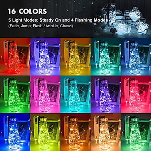 39Ft 120 LED Fairy Lights Battery Operated, RGB Color Changing String Lights with Remote, Timer - Battery Powered Fairy Lights for Bedroom Party, Twinkle Lights for Indoor Outdoor Christmas Decoration