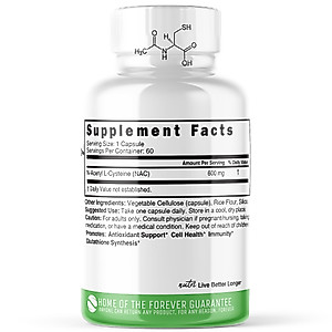 Nature's Fusions NAC Supplement N-Acetyl Cysteine - NAC 600 mg - Anti Aging Supplement, Antioxidant Supplement, Liver and Lung Support, Boost Glutathione - N Acetyl Cysteine (60 Capsules)