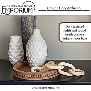 Creekview Home Emporium Rustic Wood Tray Centerpiece Tray - 16in Large Decorative Round Wooden Tray for Decor or Serving