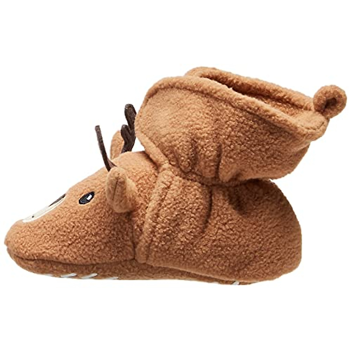 Hudson Baby Unisex Cozy Fleece Booties, Reindeer, 12-18 Months