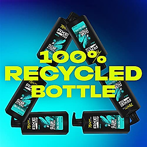 AXE Wash & Care 2-in-1 Shampoo & Conditioner Apollo Wash & Care 4 Count for Clean & Strong Hair Sage & Cedarwood 100% Recycled Bottle 28 oz