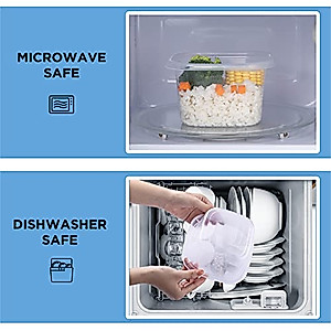 COOK WITH COLOR Containers with Lids - Plastic Food Storage Containers - Meal Prep Containers -10 Lunch Containers with 10 Lids, Airtight Reusable Containers -33.8 Oz / 1 L(Square Blue Tie Dye)