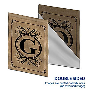 Anley Classic Monogram Letter G Garden Flag, Double Sided Family Last Name Initial Yard Flags - Personalized Welcome Home Decor - Weather Resistant & Double Stitched - 18 x 12.5 Inch