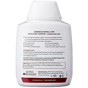 B'IOTA Botanicals Herbal Care Experts Daily Care Shampoo For Normal/Dry Thinning Hair, 10.1 OZ