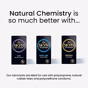 SKYN Natural Chemistry Lubricant – 2.7 fl. oz – pH-Balanced, Water-Based Lube Infused with Natural Moisturizer​