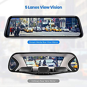 AUTO-VOX V5PRO OEM Look Rear View Mirror Camera with Neat Wiring, No Glare Mirror Dash Cam front and rear, 9.35'' Full Laminated Ultrathin Touch Screen, Dual 1080P Super Night Vision Car Backup Camera