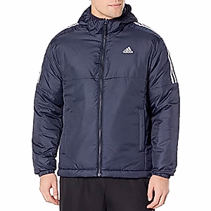 adidas Men's Essentials Insulated Hooded Jacket, Ink, Large