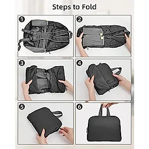 MULISOFT 30L Travel Packable Backpack, Foldable Hiking Backpack for Men & Women, Water-Resistant Lightweight Backpack for Camping, Outdoor, Cycling, Daypack with 8 Compartments