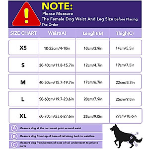 XPCARE Washable Female Dog Diapers, 2 Packs Reusable Doggie Diapers Absorbent Dog Diapers Female Leak-Proof Puppy Diapers Female Dogs for Heat Incontinence and Puppy Training (Large)