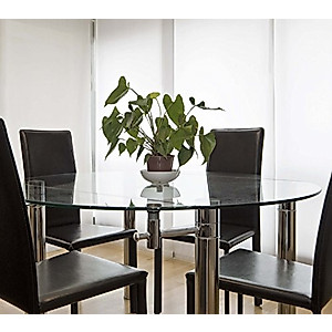 48" Inch Round Glass Table Top 3/8" Thick Pencil Polish Edge Tempered by Fab Glass and Mirror