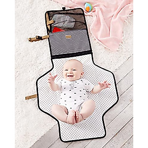 Skip Hop Portable Baby Changing Pad, Pronto, Black & White Stripe