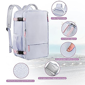 Sinaliy Large Travel Backpack for Women, 40L Carry On Backpack, 17 Inch Laptop Waterproof Backpack, College Bookbag, Backpack for Women, as Person Item Flight Approved