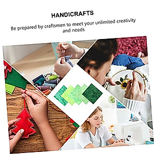 CORHAD 5 Sheets Wreath Artcraft Fabric Green Dress Cloth Squares Bundle Printed Cotton DIY Supplies Scrapbooking for Sewing Doll Tree Christmas Starry Quilting Apron Stocking Scraps