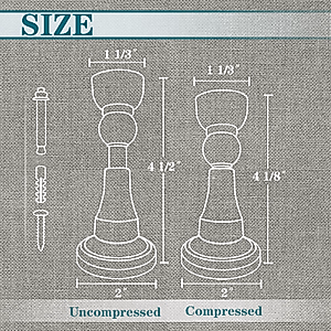 Door Stopper, Magnetic Door Stop, Hydraulic Shock Absorbent, Stainless Steel Heavy Duty Wall Mount Magnet Door Catch Holder Hold Door Open, Magnetic Door Stoppers for Bottom of Door, Brushed Nickel