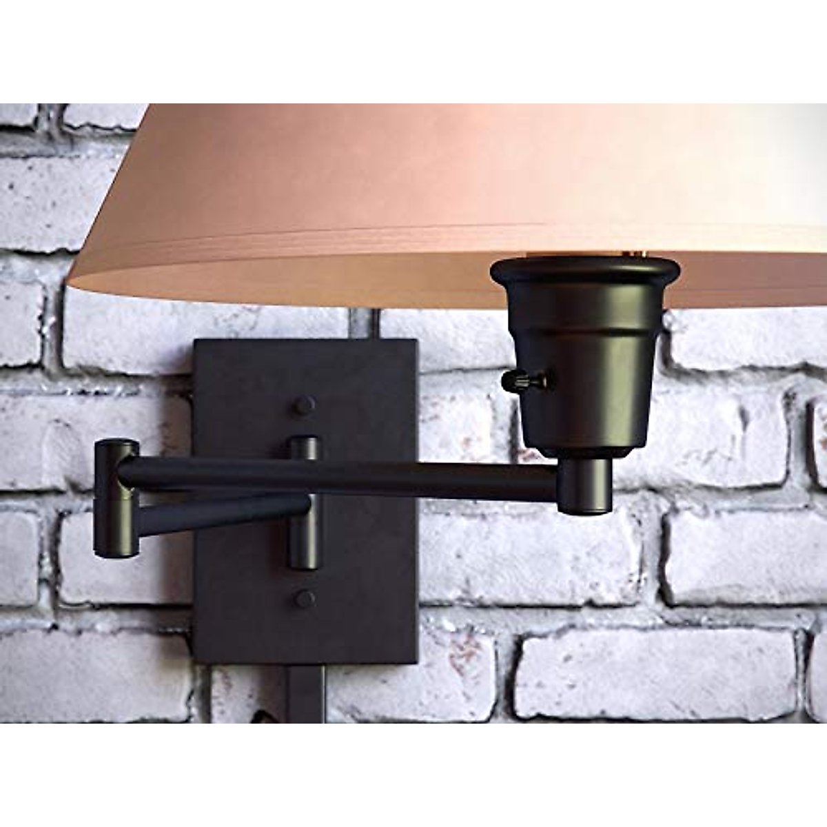 Kenroy Home 30110BLKP Simplicity Wall Swing Arm Lamp with Matte Black Finish, Modern Style, 14" Height, 15.5" Width, 25" Depth