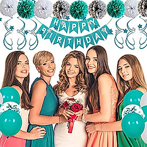 Birthday Decorations Women Teal Birthday Balloons for Girls Boys Men Happy Birthday Party Decor suit for 1th 10th 13th 16th 18th 20th 21st 25th 30th 35th 40th 50th 60th