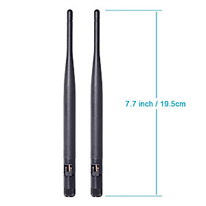 Bingfu Dual Band WiFi 2.4GHz 5GHz 5.8GHz 6dBi RP-SMA Male Antenna & 20cm 8 inch U.FL IPX IPEX MHF4 to RP-SMA Female Extension Cable 2-Pack for M.2 NGFF Intel Wireless Network Card WiFi Adapter Laptop