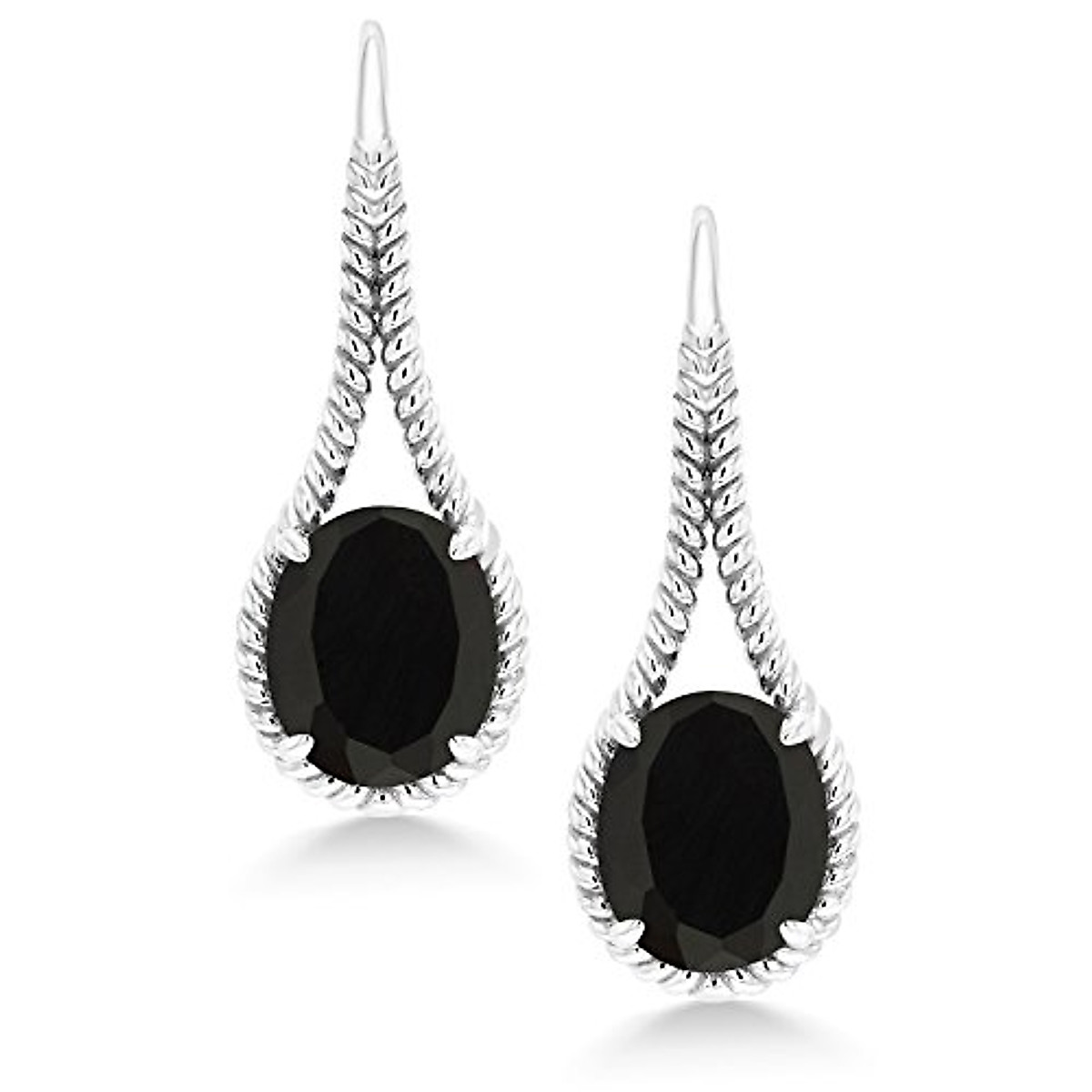 Gem Stone King Oval Gemstone Dangle Earrings For Women In 925 Sterling Silver | 12X10MM Oval Gemstone Birthstone French Wire Drop Dangle Earrings | 1.18 Inch