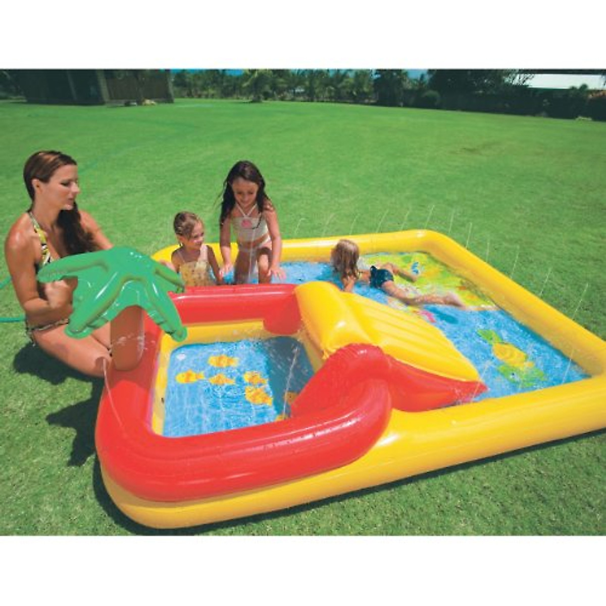 Intex 57454EP 100-inch x 77-inch Inflatable Ocean Children's Play Center Outdoor Backyard Kiddie Pool and Game Set