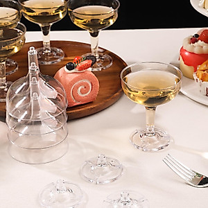 ZOMUIA 50 Pack Acrylic Champagne Coupe Glasses Plastic Champagne Tower for Party Wedding Martini Cocktail Glasses Reusable Champagne Cups for Wedding Birthday Party Anniversary, 5oz