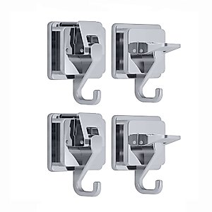 YSSILADI Shower Suction Cup Hooks, 4 Wreath Hooks, Silver Plated Decorative Hooks, Waterproof Towel Hooks, Removable Shower Wall Hooks, 15 lb. Command Hooks, Wide Range of Application