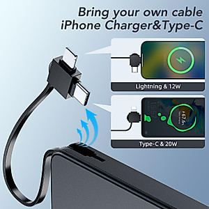 HUOTO Magnetic Power Bank,10000mAh Wireless Portable Charger USB C Cords Battery Pack Fast Charging for Phones, 22.5W PD Fast Charging Battery Pack for MagSafe for iPhone 15/14/13/12 Series