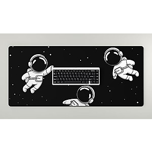 keycadets Gravity Gaming Mouse Pad, Large Desk Pad for Keyboard and Mouse, Non-Slip Mousepad Gaming Desk Mat with Foam Core, Anti-Fray Lock Stitching and Low Friction Cloth Surface (35.4” x 15.8”)