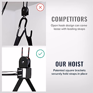 StoreYourBoard Kayak Ceiling Storage Hoist, Garage Pulley Hi-Lift System (2 Kayaks)