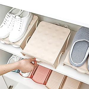 ENDAN Shoe Shelf Household Double-Layer Shoe Storage Rack Plastic Integrated Shoe Holder Simple Space Saver Three-Dimensional Shoe Slots Shoe Box (Color : A2)