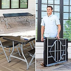 Lifetime Products 280350 Commercial Stacking Folding Table, 6', Black