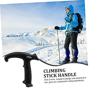 VILLFUL Accessories for Men Outdoor Walking Stick Hiking Stick Accessories Plastic Cane Head Polished Stick Handle Walking Cane Head Knob Trekking Poles Polishing Stick Miss Black Handles