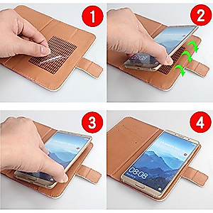 Cheshaoping Color Design PU Wallet Flip Leather with Card Slots Cover Skin Protection Case Shell for Emporia Happy E30 1.8" (Red)