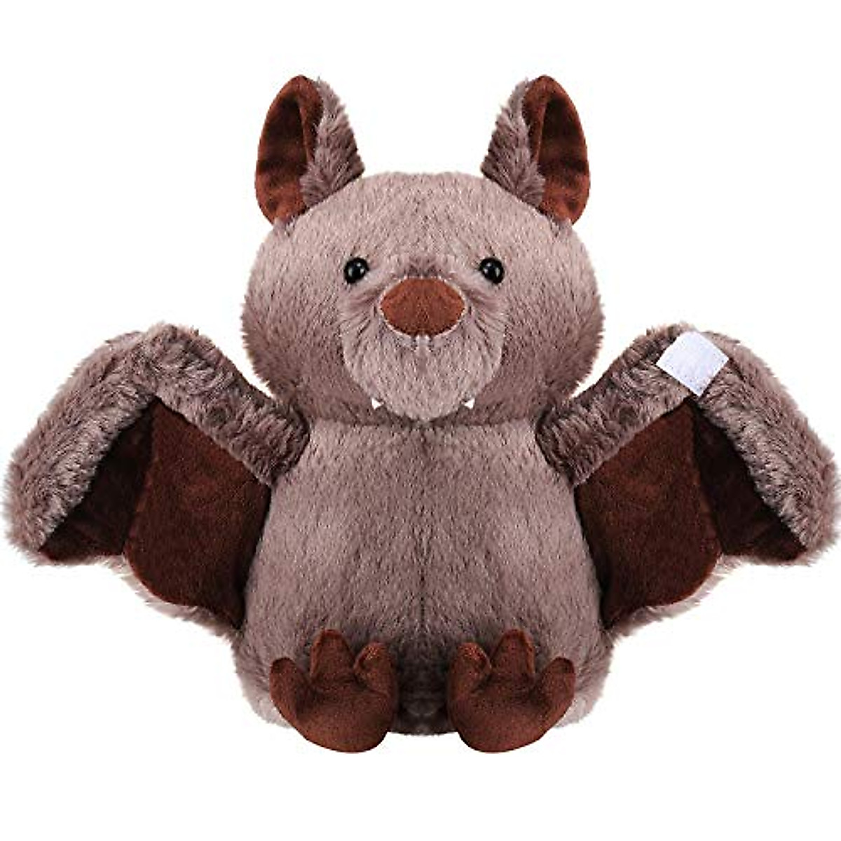 Plush Bat Bashful Stuffed Animal Bat Cute Plush Animal Halloween Furry Doll 11 Inches (Brown)