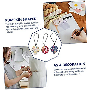 DOITOOL 3pcs Pumpkin Pin Pack Corsage Wristlet Band Sewing Machine Accessories Magnetic Pin Cushion Needlework Pin Cushions Needle Pin Collector Sewing Pin Pad Printed Pin Cushion Work