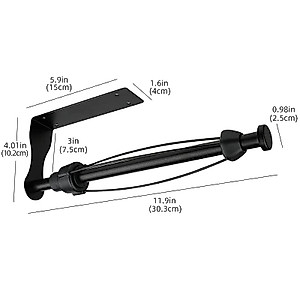 Dmjxi Paper Towel Holder, Single Hand Operable Paper Towel Holder Under Cabinet with Damping for Kitchen Bathroom, Adhesive Paper Towel Holder Countertop Paper Roll Holder Wall Mount (Black)