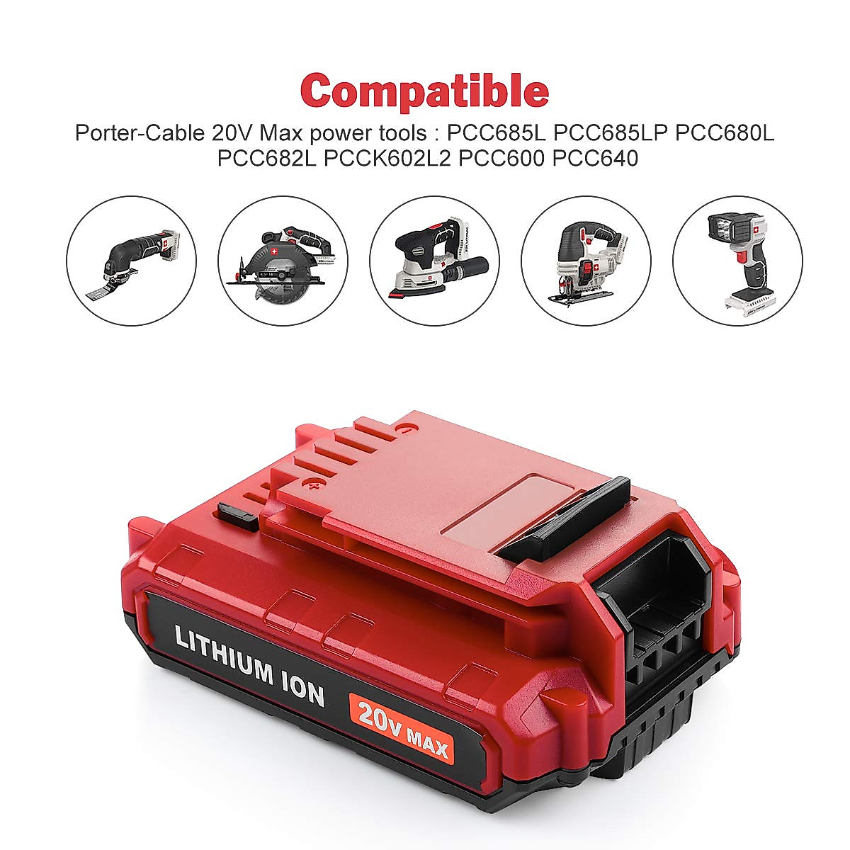 ANTRobut 2Pack 3.5Ah Replacement Porter Cable 20V Battery PCC680L PCC681L PCC682L PCC685L PCC685LP, with Porter Cable 20V Charger