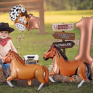 Cowboy Party Balloons First Rodeo Birthday Party Decorations Boy 40 Inch Western Cowboy Horse Themed Balloons For Birthday Party 1st Wild West Party Supplies for Arch Garland Party Baby Shower