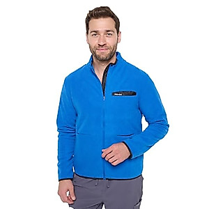 Dagacci Medical Uniform Unisex Warm Up Zip Front Fleece Scrub Jacket for Women and Men, Royal Blue, L