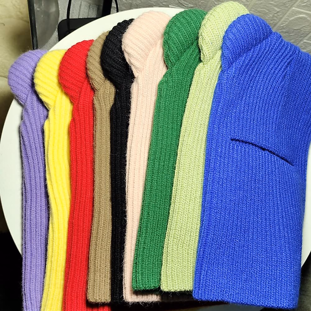 Joytrends Winter Hat Warm Hooded Scarf Hat Balaclava Knit Skull Beanie Hat for Women Girls Black