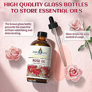 EVOKE OCCU Rose Essential Oil 4 Oz, Premium Rose Oil for Diffuser Fragrance DIY Candle Soap Making-120ml