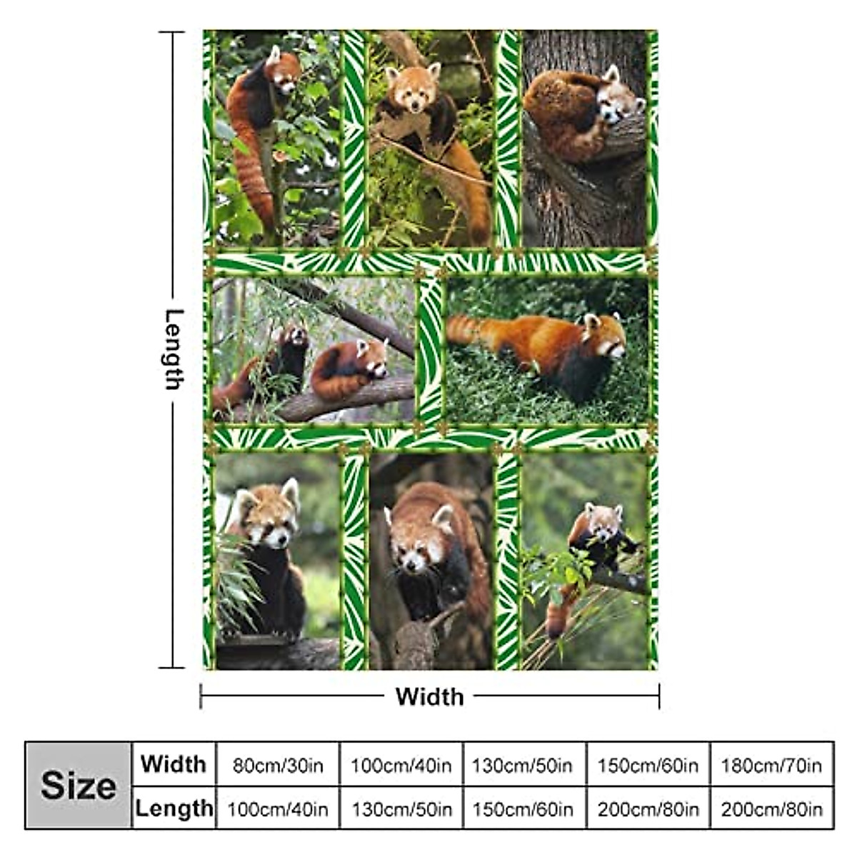 Red Panda Blanket Gifts, 30"x40" Red Panda Throw Soft Flannel Blanket for Kids Adults, Warm Lightweight Cozy Fuzzy Plush Red Panda Lover Gifts for Bed Couch