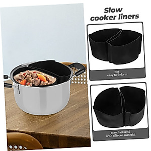 HOMSFOU 4 Sets Saucepan Silicone Lining Silicone Cooking Utensils Black Rice Cooker Rice Cooker Black Silicone Cookware Leak-proof Cooker Liner Pot Supply Kitchen Pot Odorless
