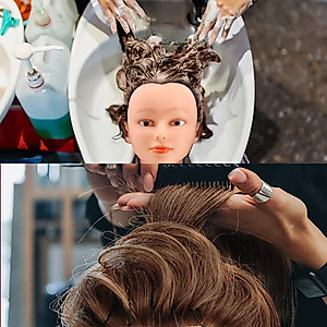 CZFY Cosmetology Mannequin Head with 100% Real Human Hair and Adjustable Stand 22-24” for Braiding Hair Styling Training Hairart Barber Hairdressing Fashion Salon Display (Blonde)