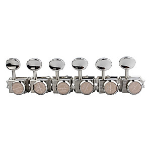 Guyker 6-in-line Vintage Guitar Lock String Tuners – Locking Tuning Key Pegs Machine Heads Replacement Parts for ST TL Style Electric Guitars Gear Ratio 1:15 – nickel